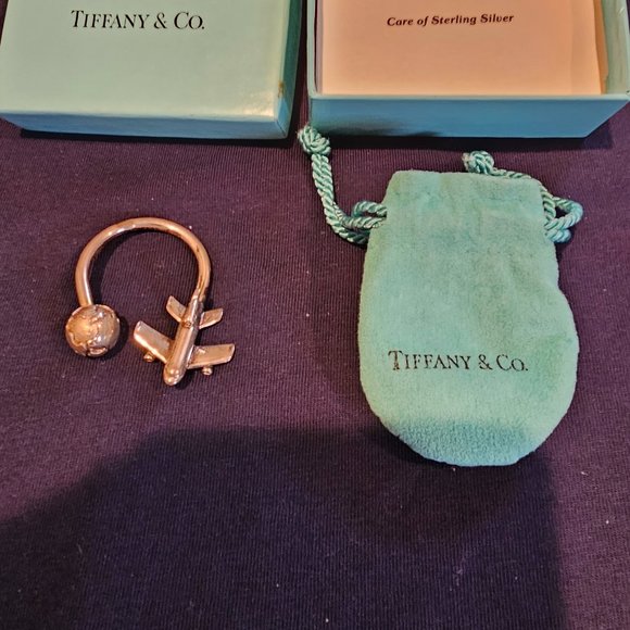 Tiffany & Co. | Other | Tiffany Co Siver Airplane Globe Key Ring ...